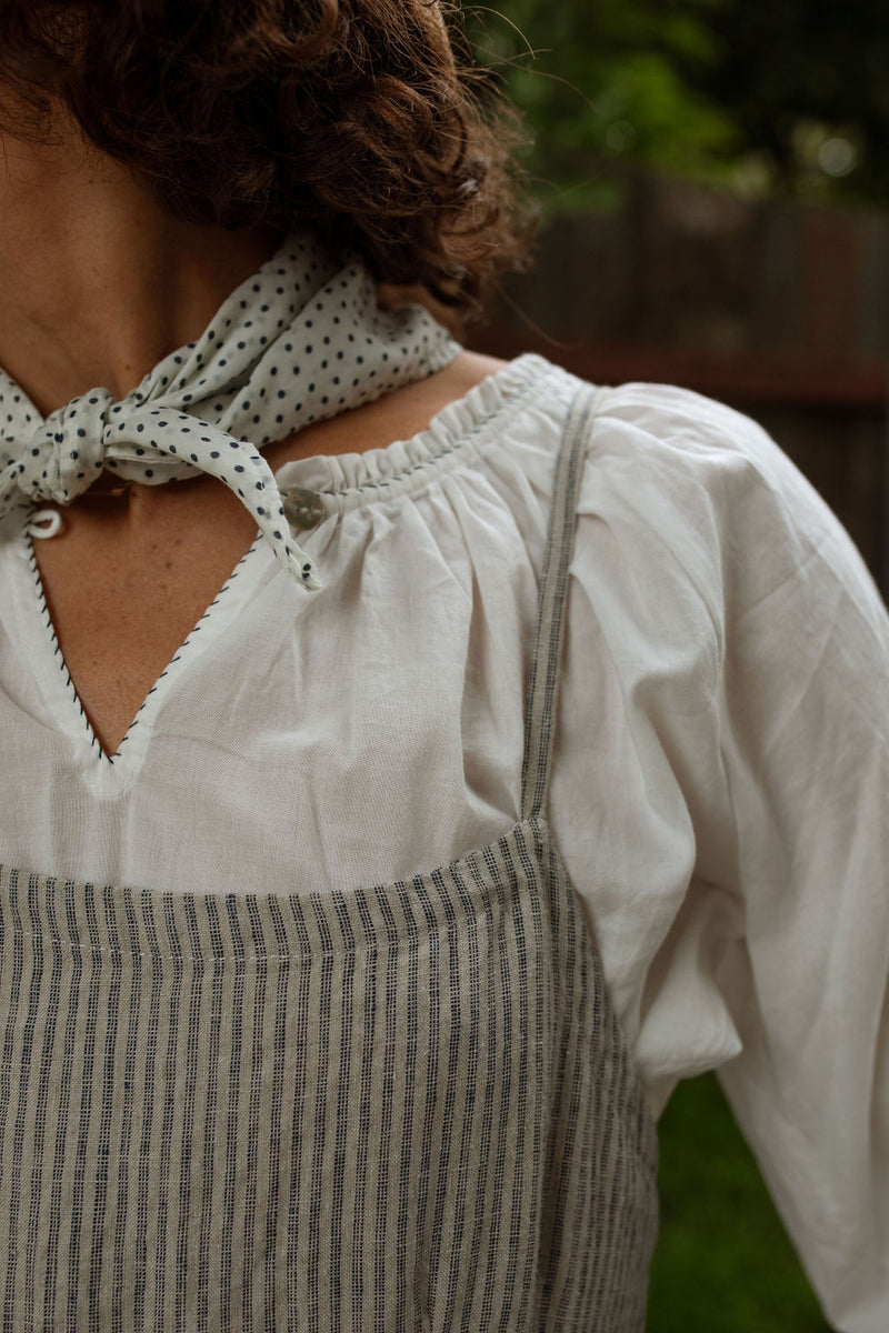 Emily- flax striped linen – COVET